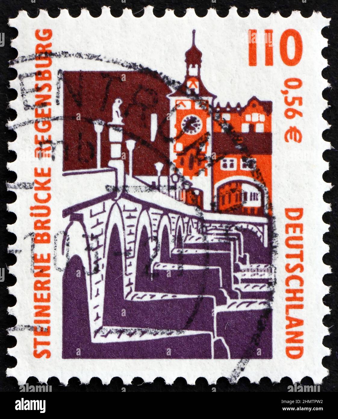 GERMANY - CIRCA 2000: a stamp printed in Germany shows Regensburg stone ...