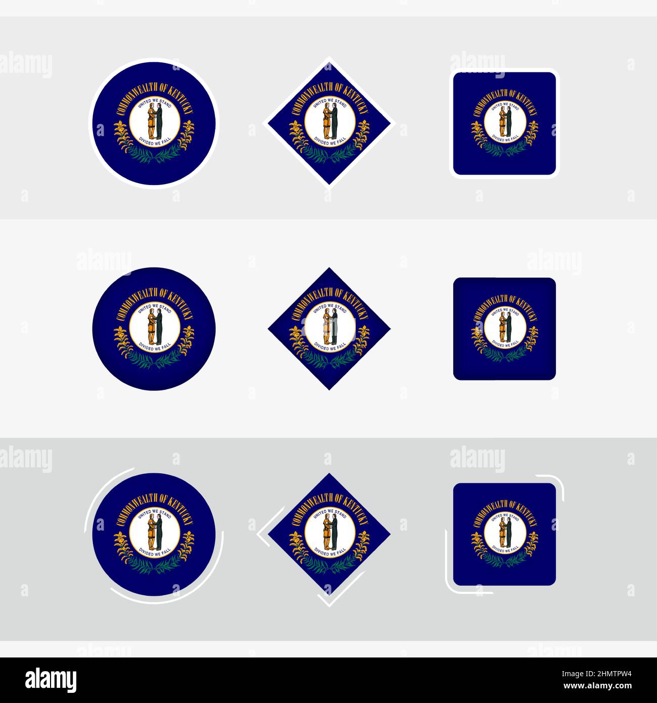 Kentucky flag icons set, vector flag of Kentucky. Three versions of ...