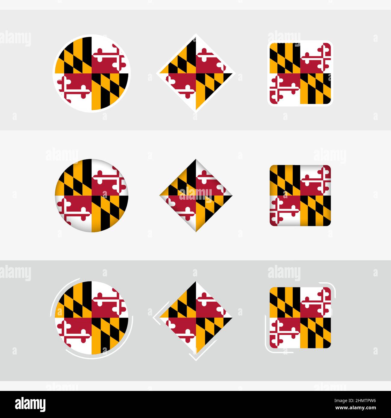 Maryland flag icons set, vector flag of Maryland. Three versions of icon Stock Vector Image ...