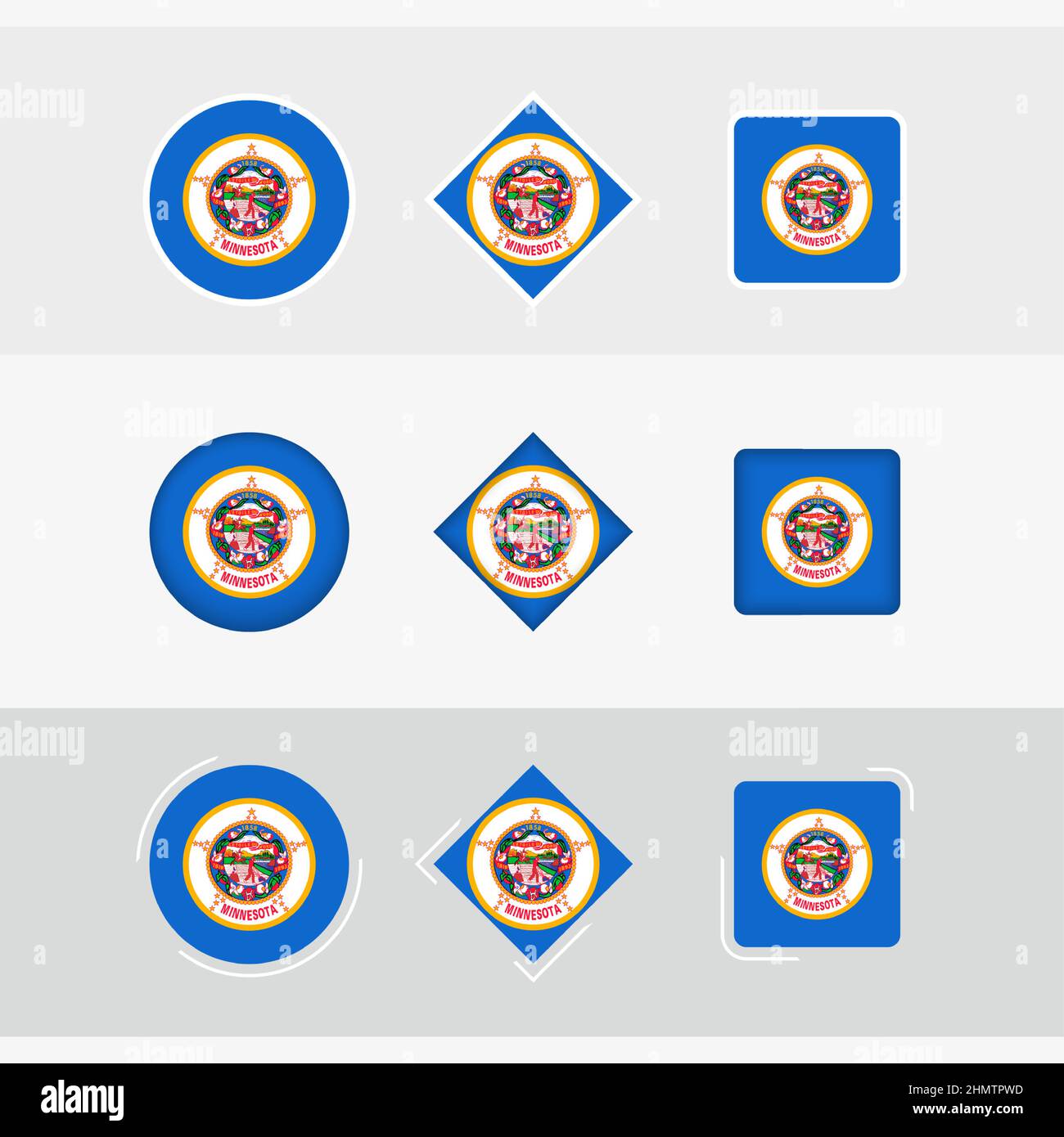 Minnesota flag icons set, vector flag of Minnesota. Three versions of ...