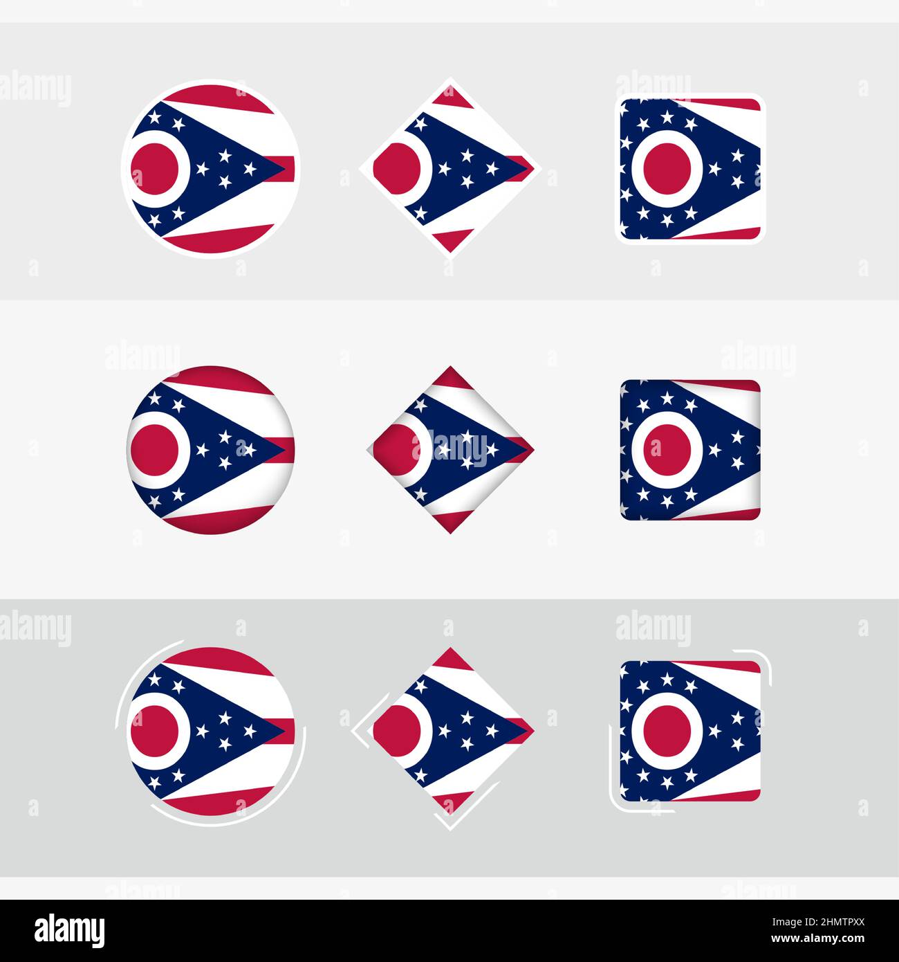 Ohio flag icons set, vector flag of Ohio. Three versions of icon Stock ...