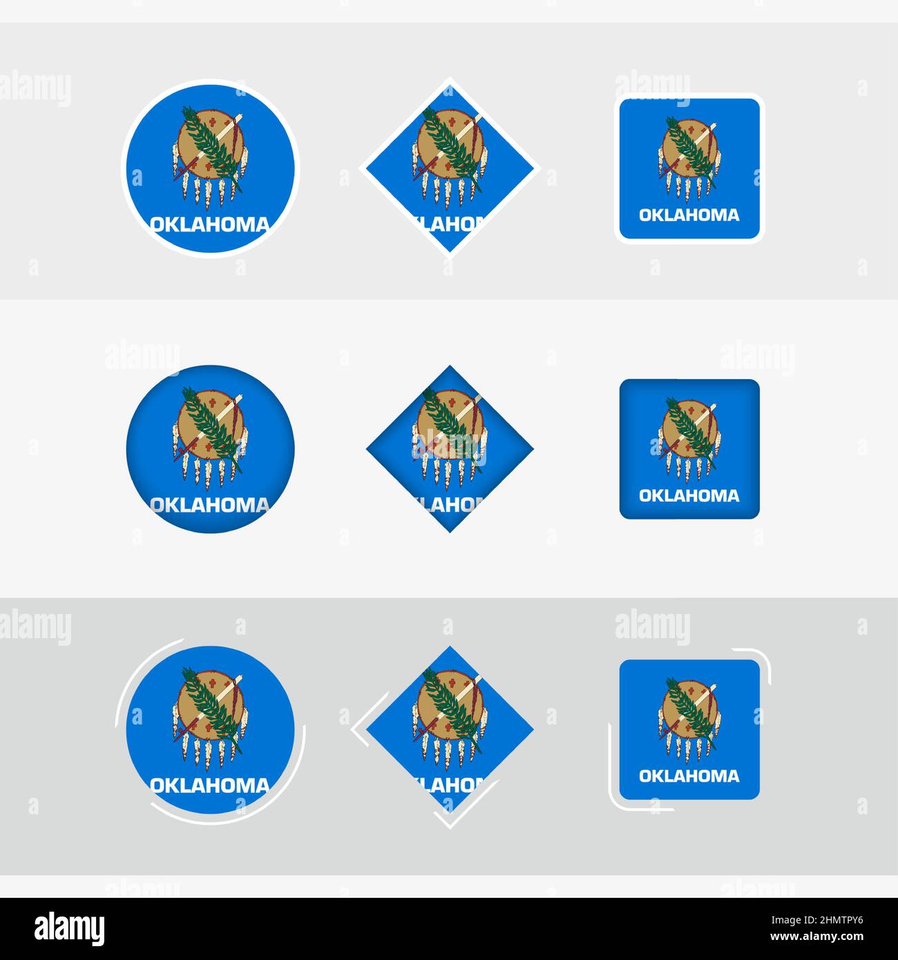 Oklahoma flag icons set, vector flag of Oklahoma. Three versions of ...