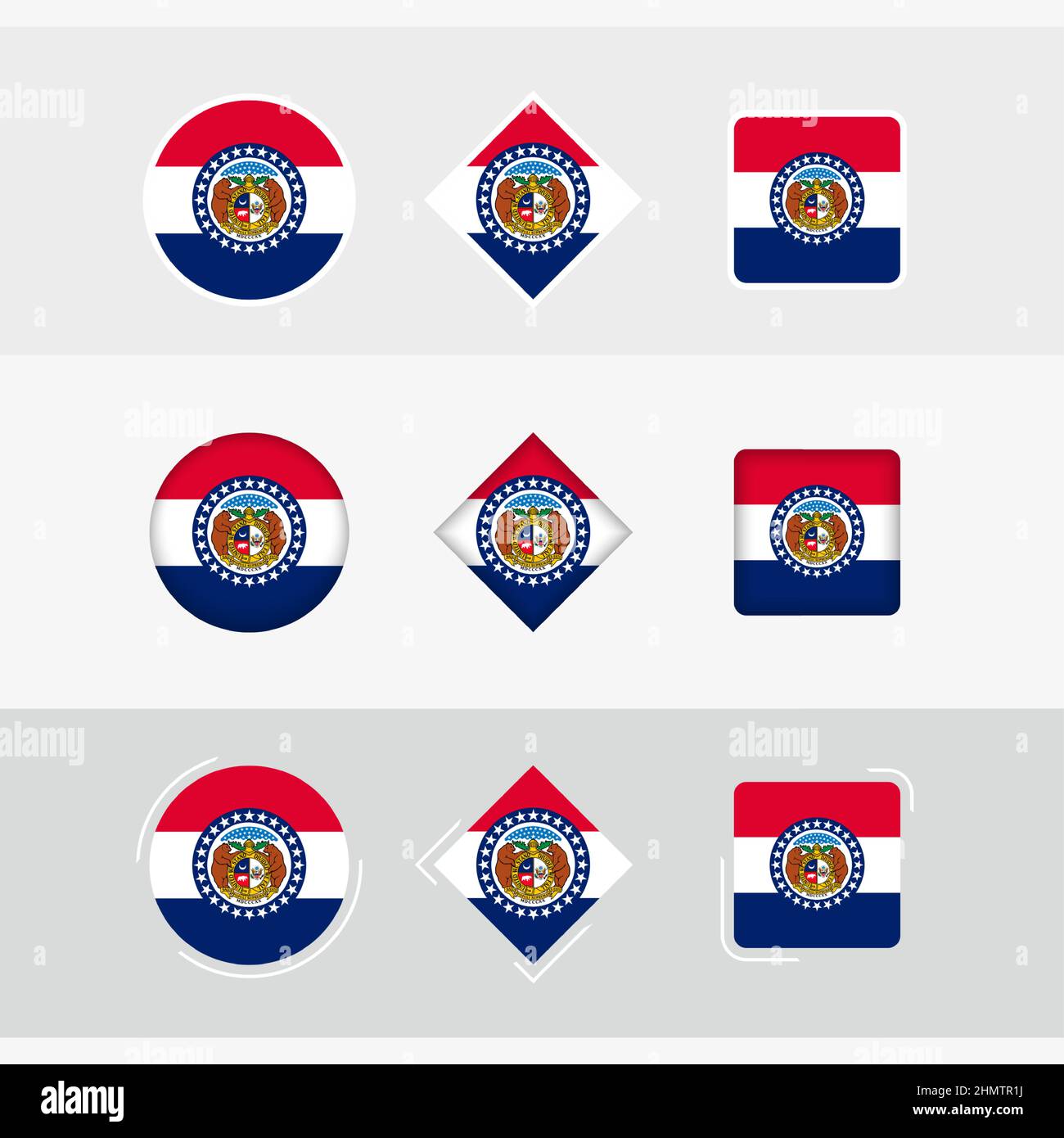 Missouri flag icons set, vector flag of Missouri. Three versions of ...