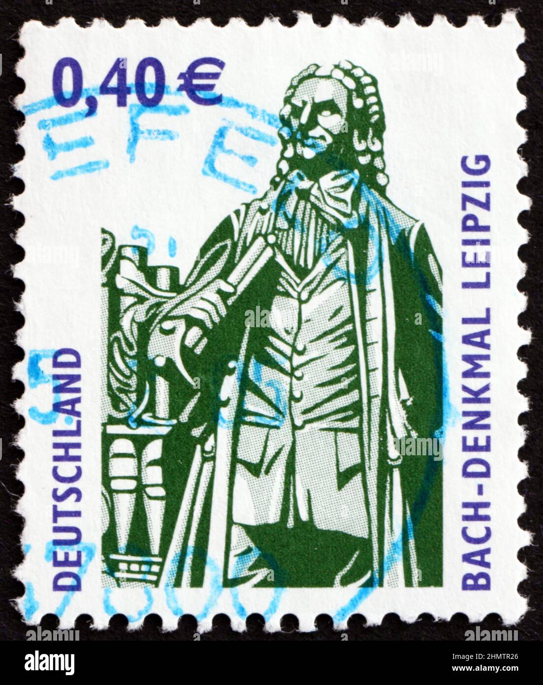 GERMANY - CIRCA 2004: a stamp printed in Germany shows Bach statue ...