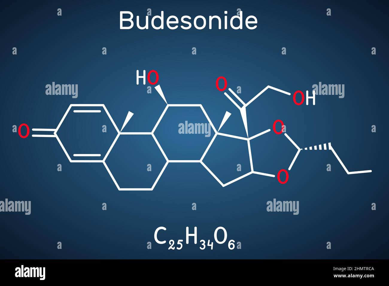 Budesonide,BUD molecule. It is corticosteroid used to treat Crohn's ...