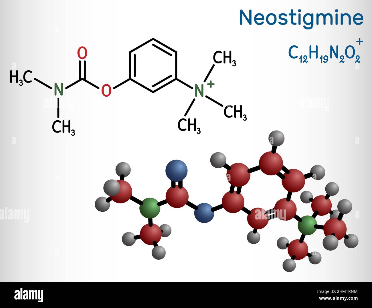 Neostigmine molecule. It ischolinesterase inhibitor for symptomatic ...