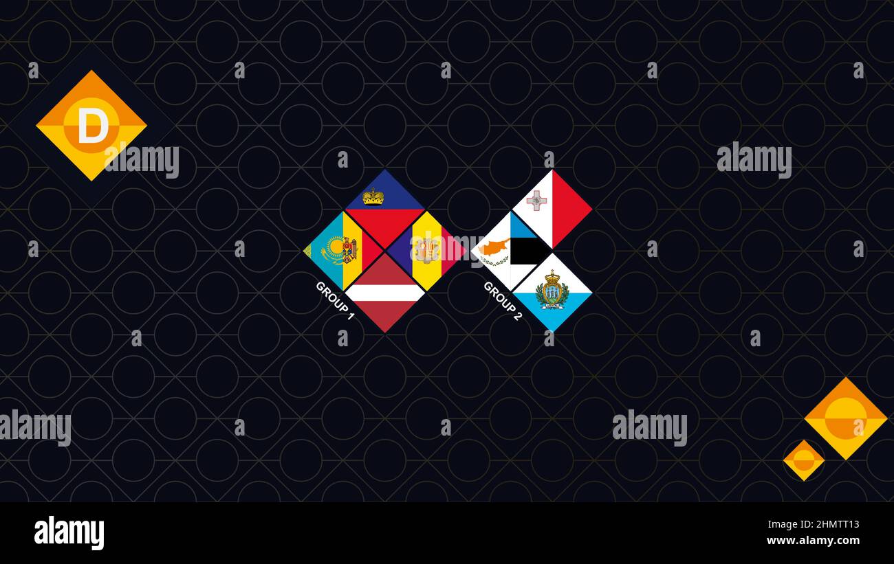 League D Flags of the European Football Competition. National Teams ...