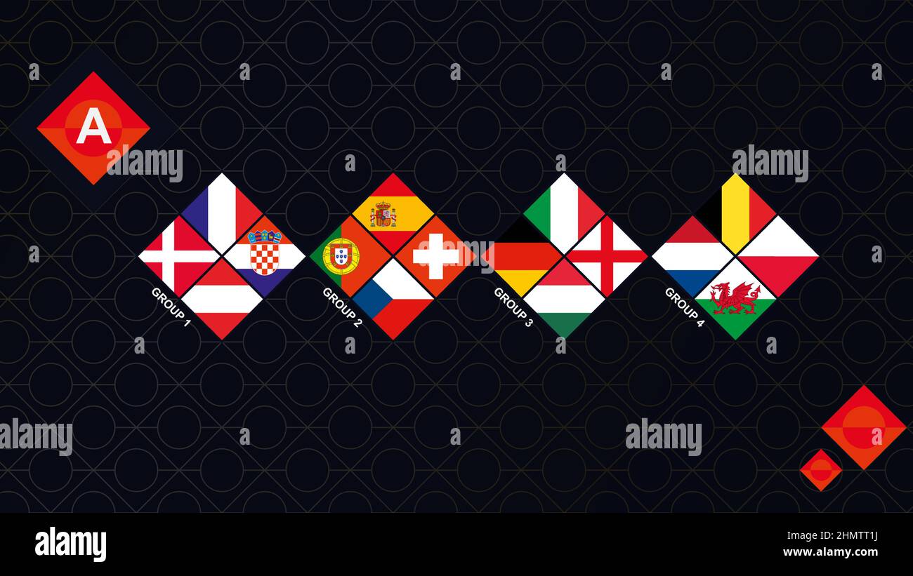 League A Flags of the European Football Competition. National Teams ...