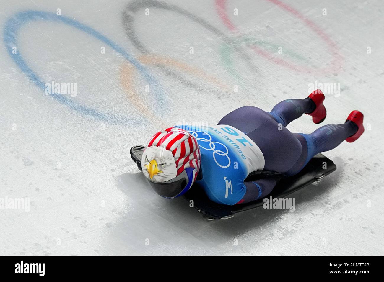Yanqing, China. 12th Feb, 2022. Olympics, skeleton, women, heat 3, at ...