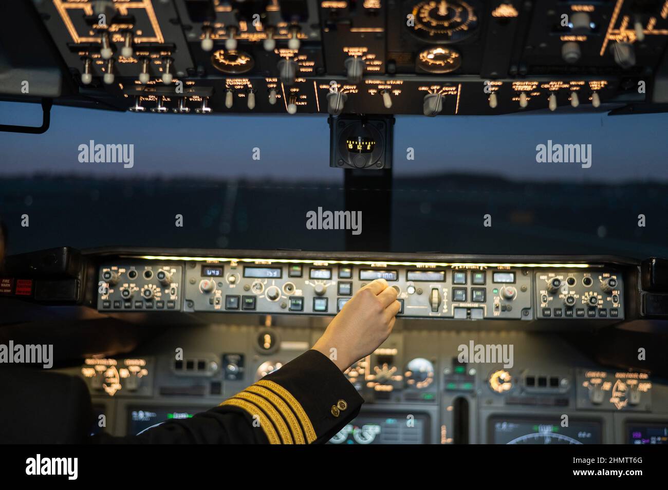 Woman pilot flying plane close hi-res stock photography and images - Alamy