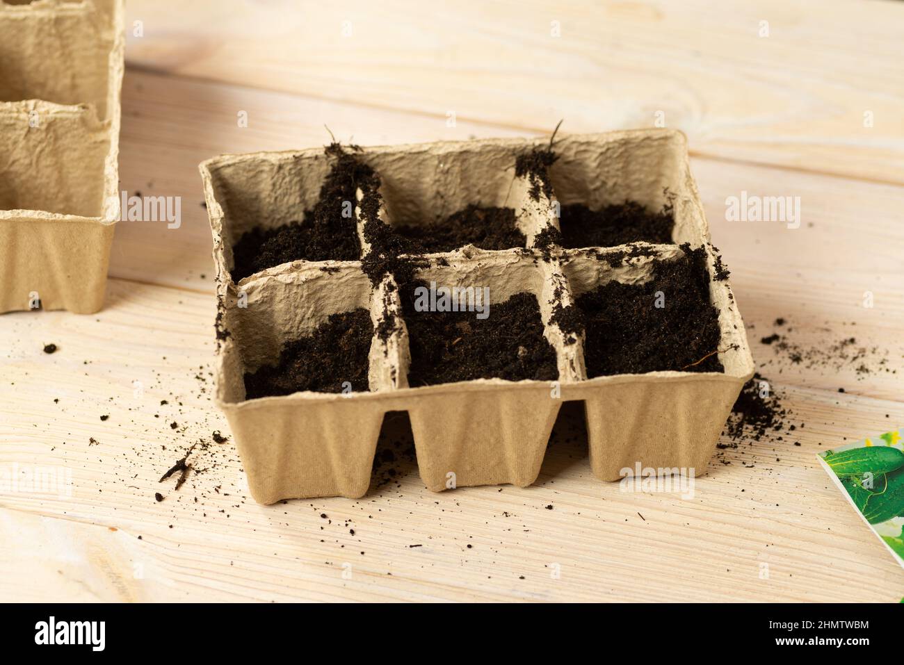 Planting seeds in spring. Peat pots for planting seeds and seedlings ...