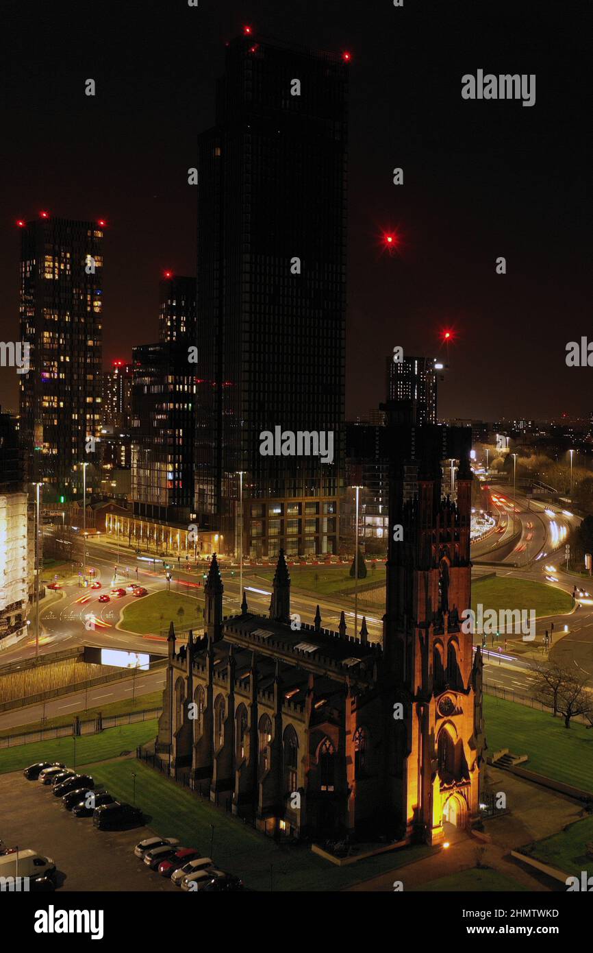 Manchester city centre at night hi-res stock photography and images - Alamy