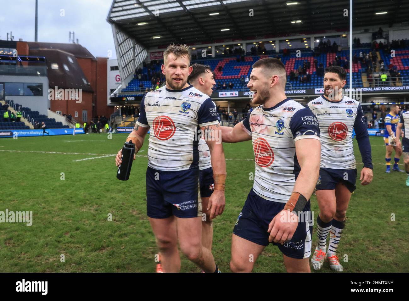 Mike Cooper #10 of Warrington Wolves and Danny Walker #16 of Warrington ...