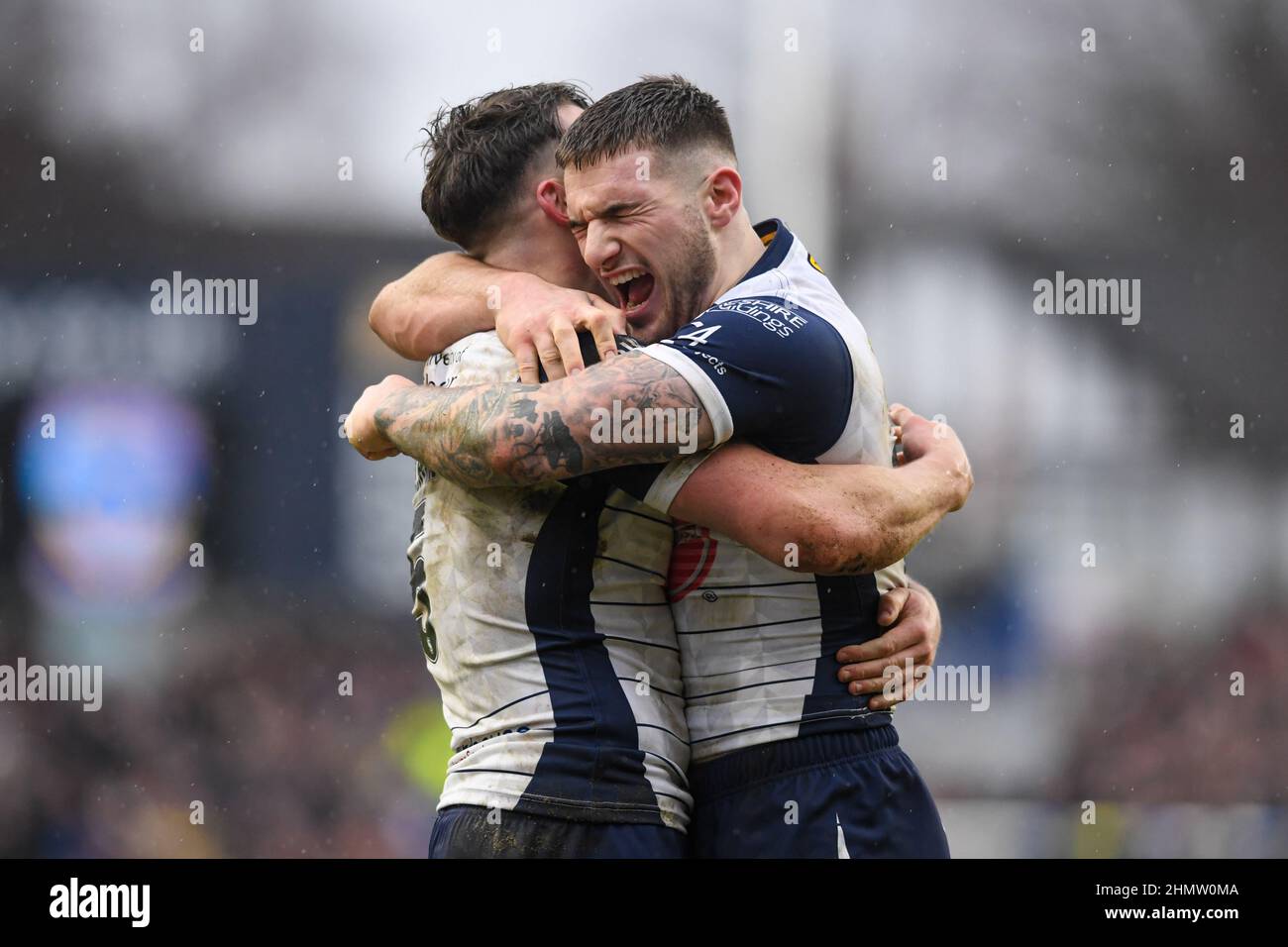 Leeds, UK. 12th Feb, 2022. Connor Wrench #23 celebrates beating Leeds ...