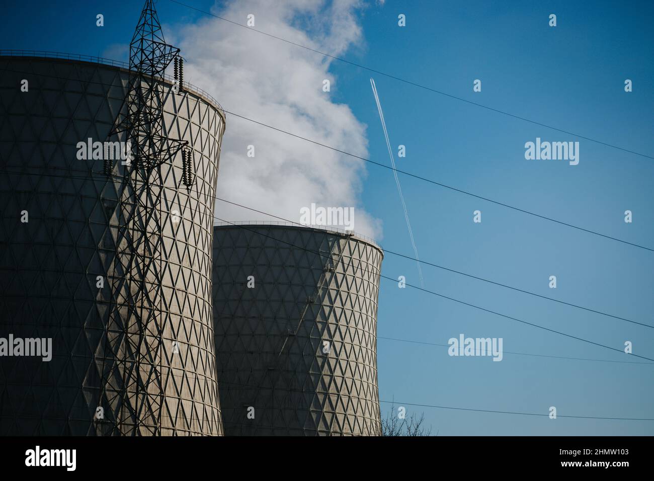 Stunning view of Cooling Towers Stock Photo - Alamy