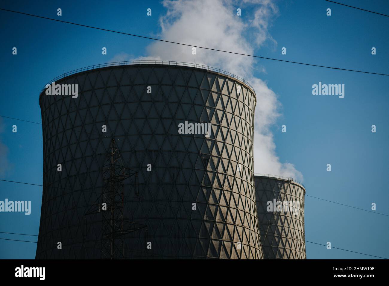 Stunning view of Cooling Towers Stock Photo - Alamy