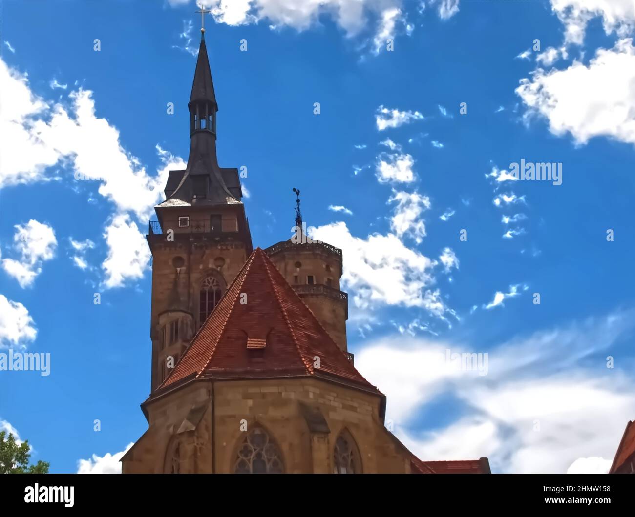 Church Stiftskirche in the city center of Stuttgart Stock Photo - Alamy