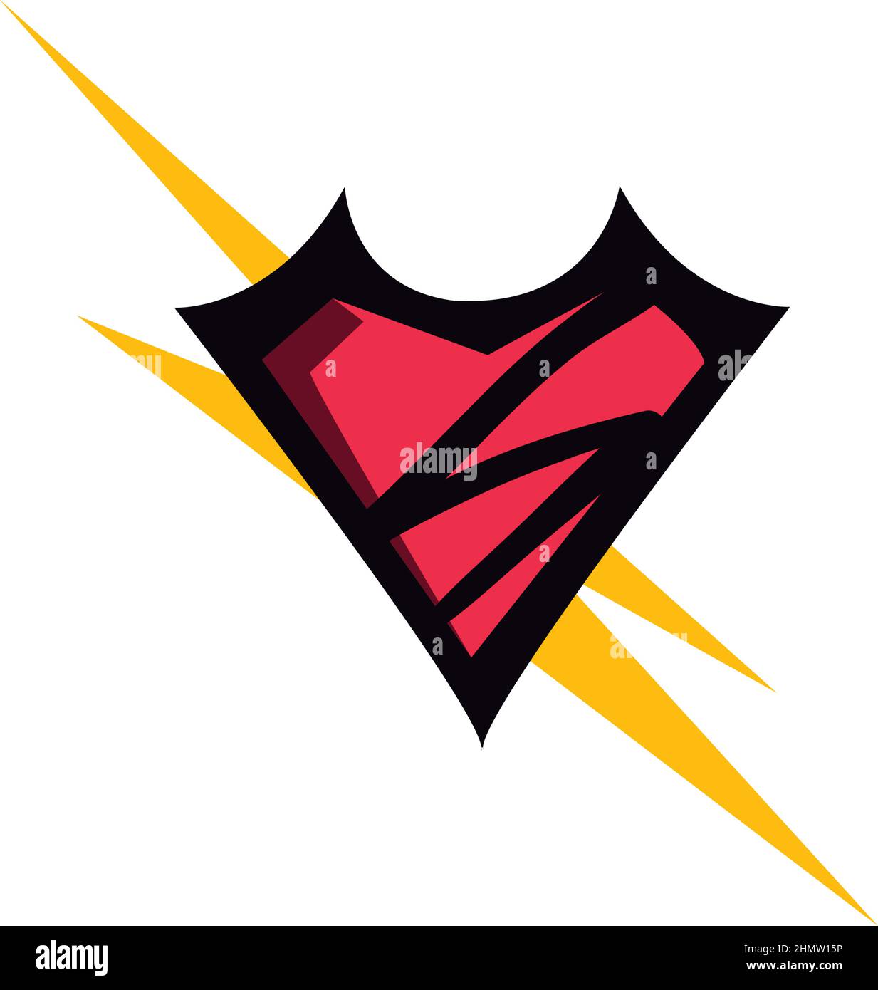 superhero emblem design with thunder Stock Vector Image & Art - Alamy
