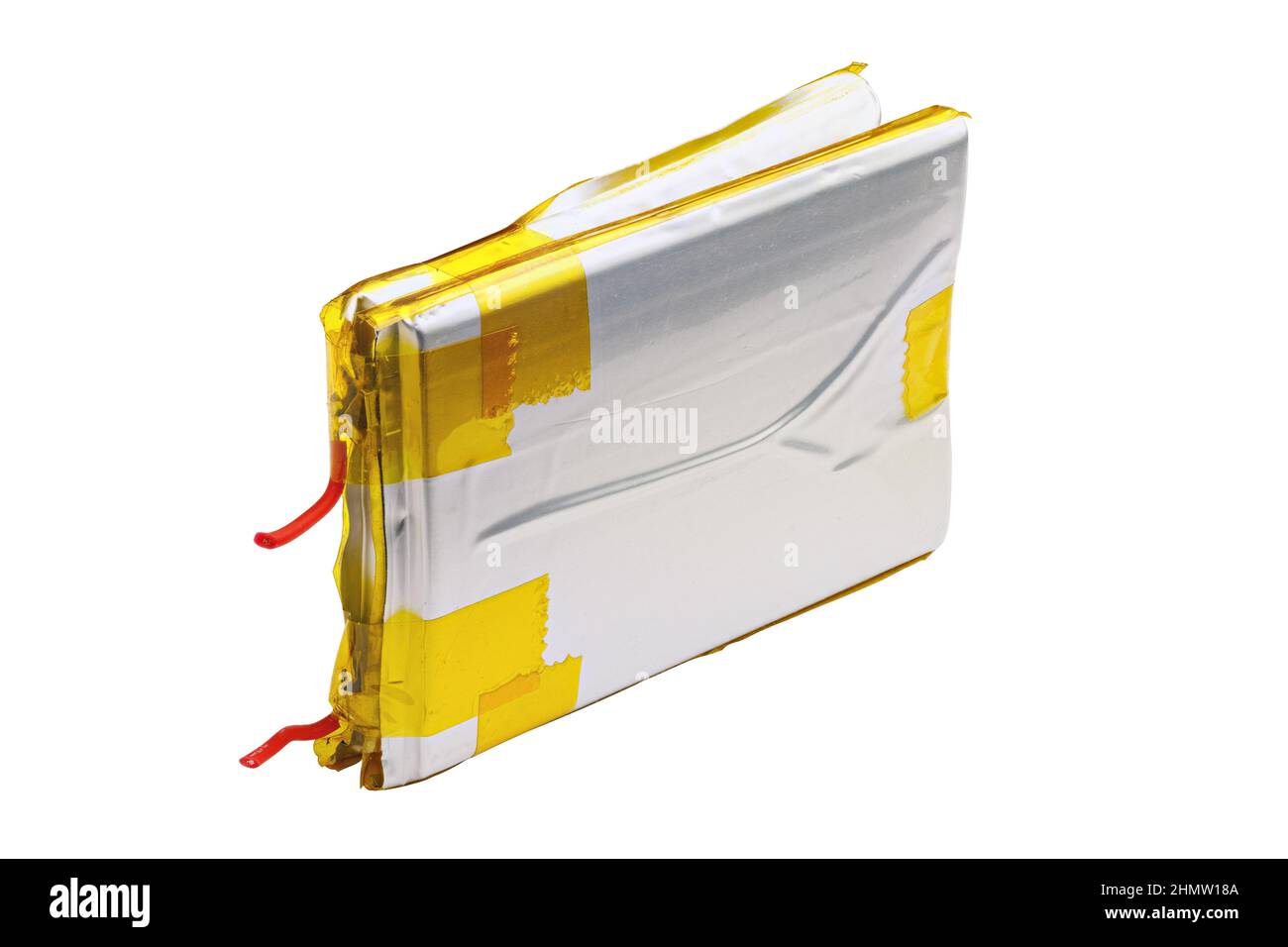 swollen double Li-ion battery pack isolated on white background Stock ...