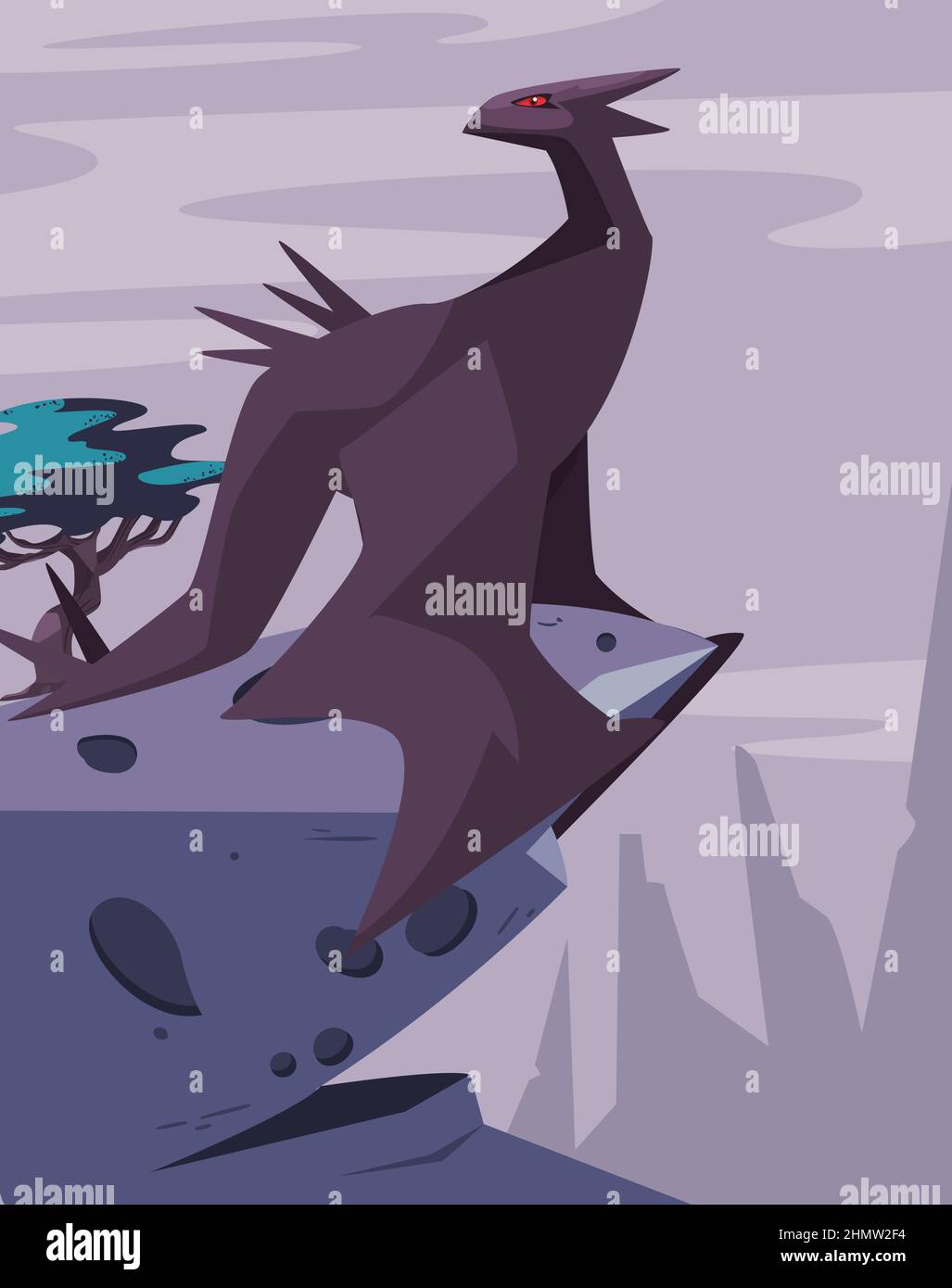 Dragon tree on stone Stock Vector Images - Alamy