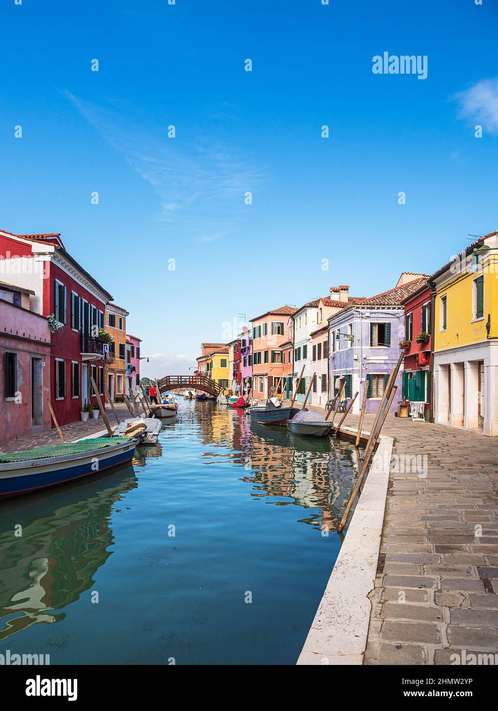 Colorful buildings on the island Burano near Venice, Italy Stock Photo ...