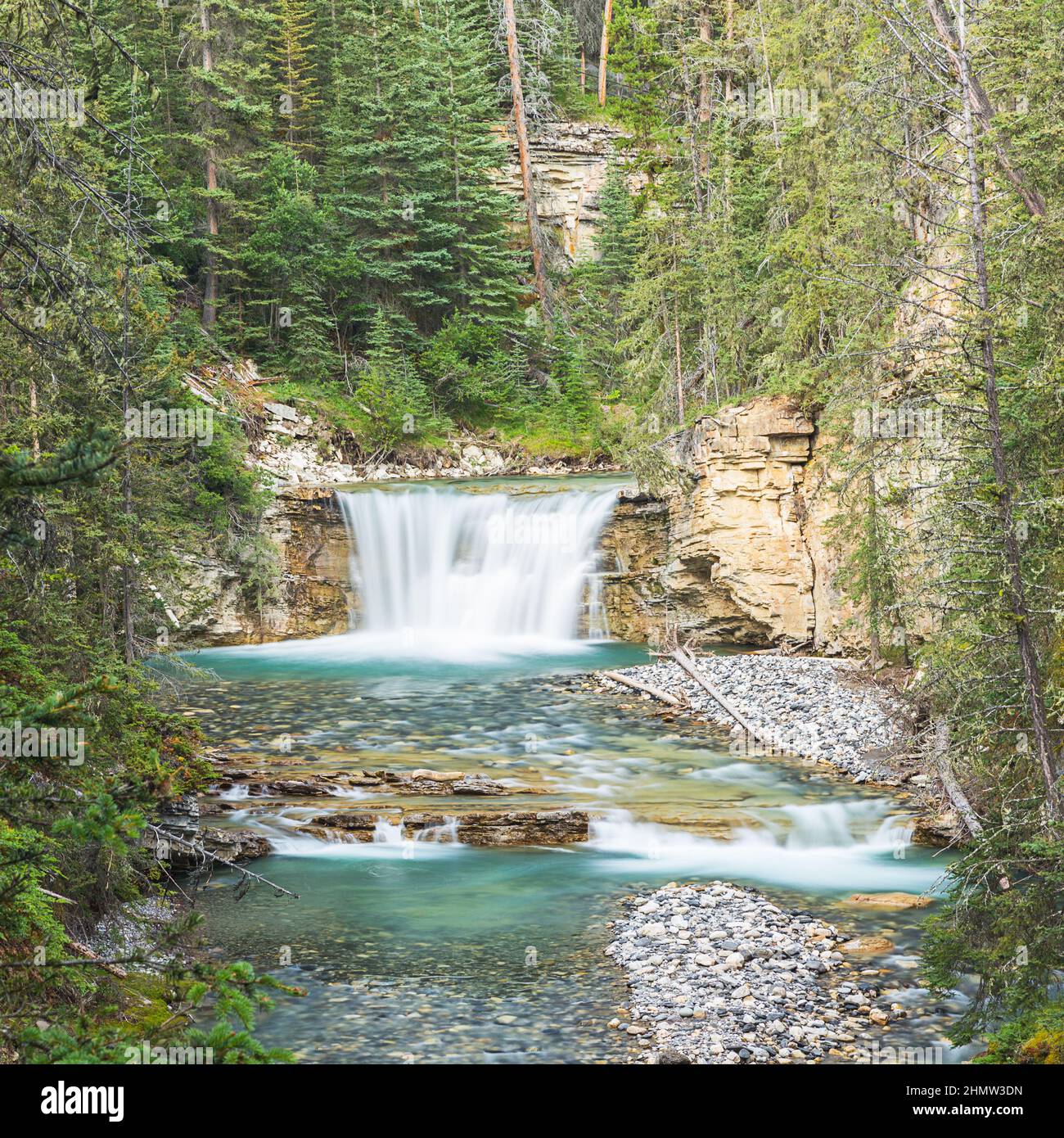 Johnston Canyon Upper Falls in the banff national park canada Stock ...