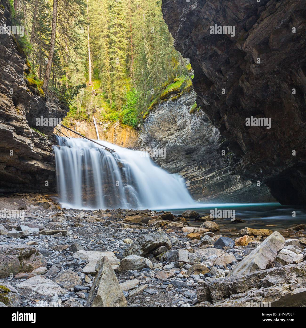 Waterfall at the Johnston Canyon in the Banff national park canada ...