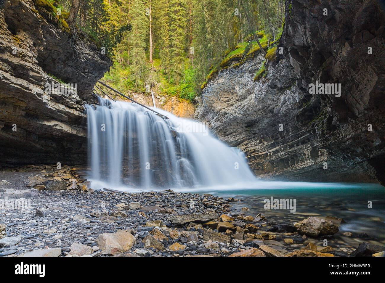 Waterfall at the Johnston Canyon in banff Canada Stock Photo - Alamy