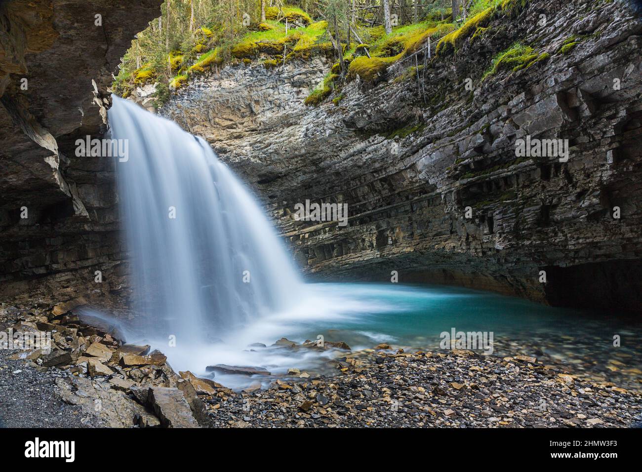 Waterfall at the Johnston Canyon in banff Canada Stock Photo - Alamy