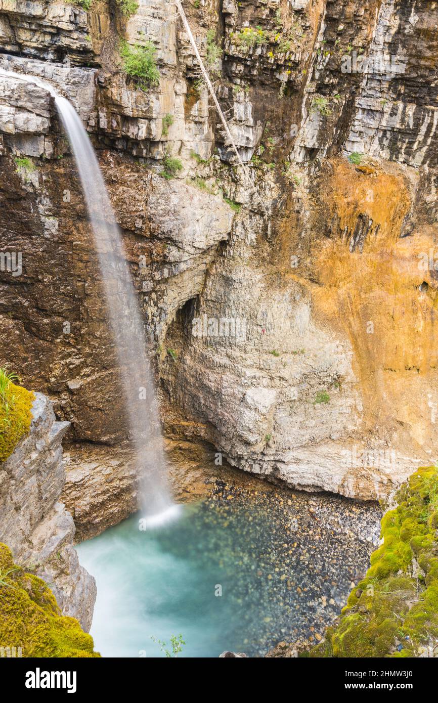 Johnston Canyon Upper Fall at the banff national park canada Stock ...