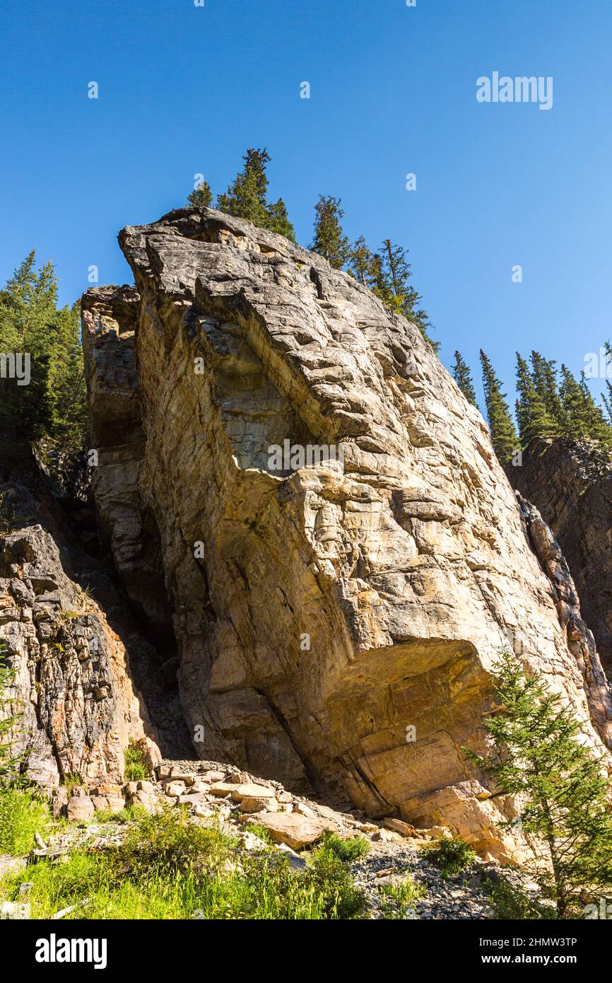 Rock Climbing Lake Louise in banff Canada Stock Photo - Alamy