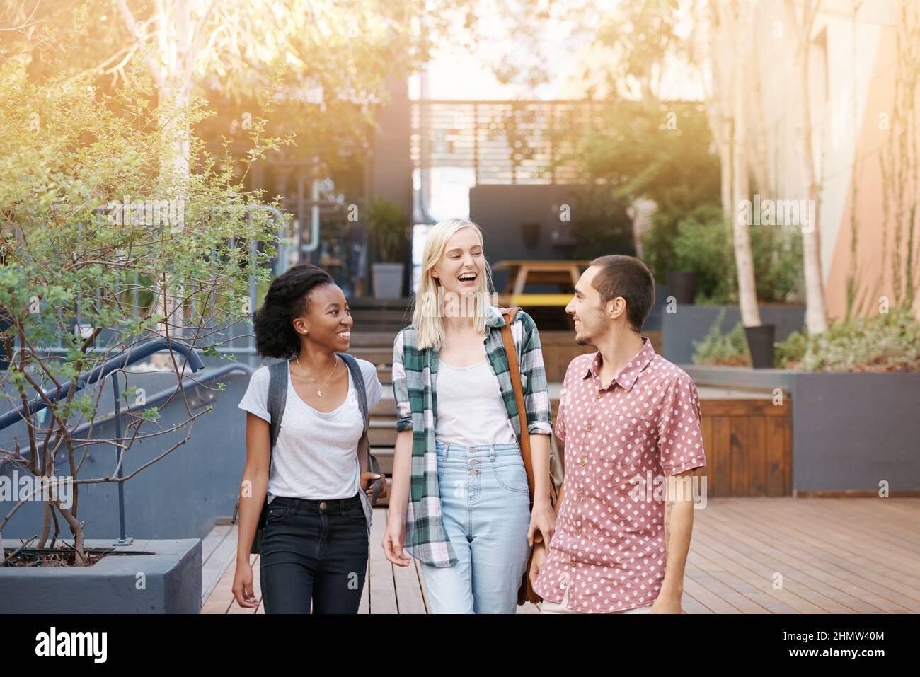 Happiness happens in between classes Stock Photo - Alamy