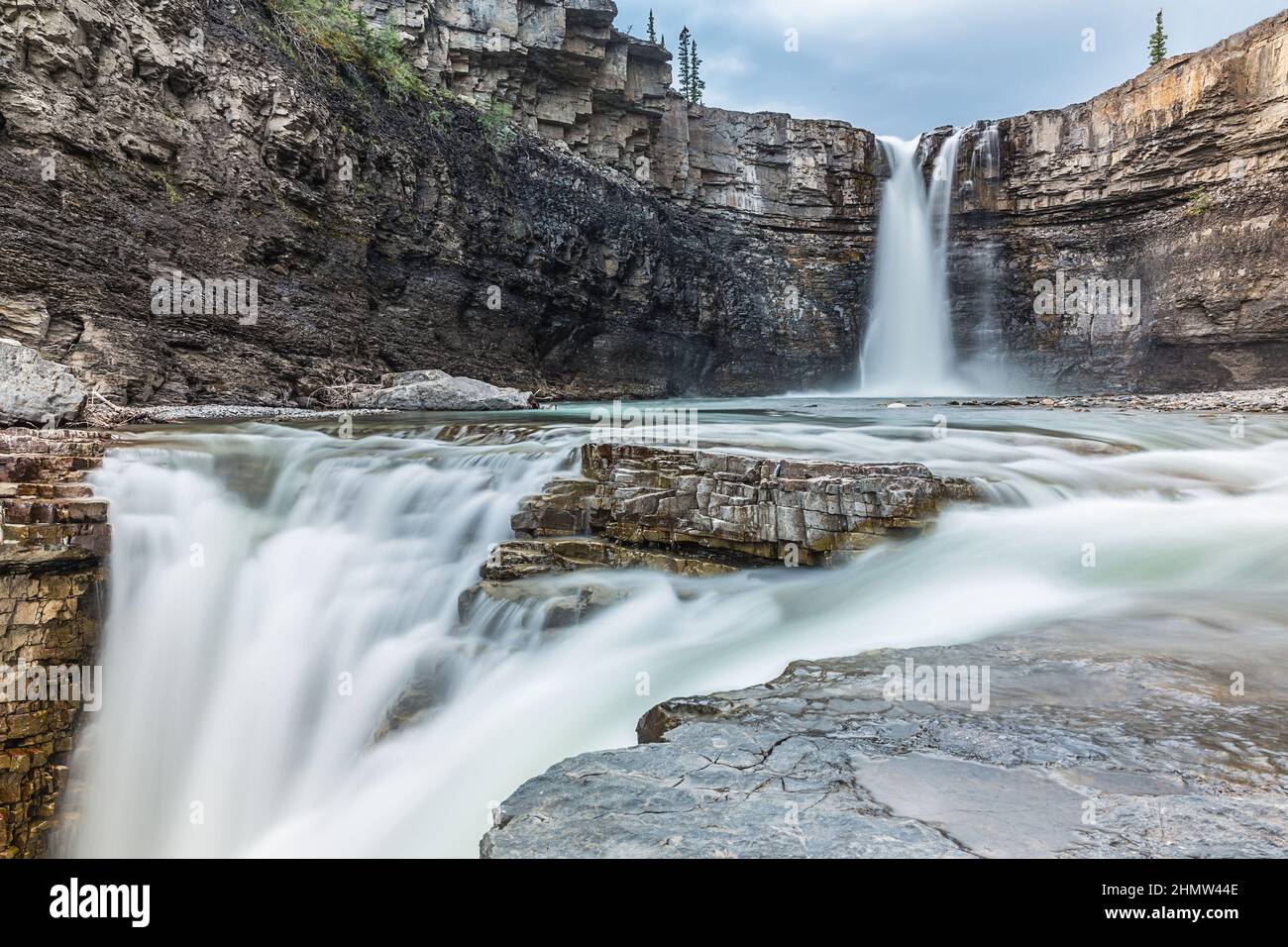 Crescent Falls at the Hiking Trail alberta canada Stock Photo - Alamy