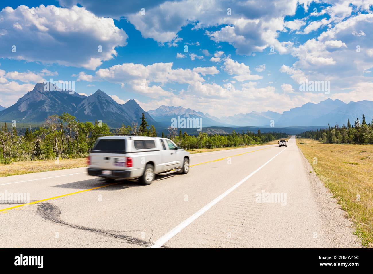 Mountain road in summer at the banff national park Canada Stock Photo ...