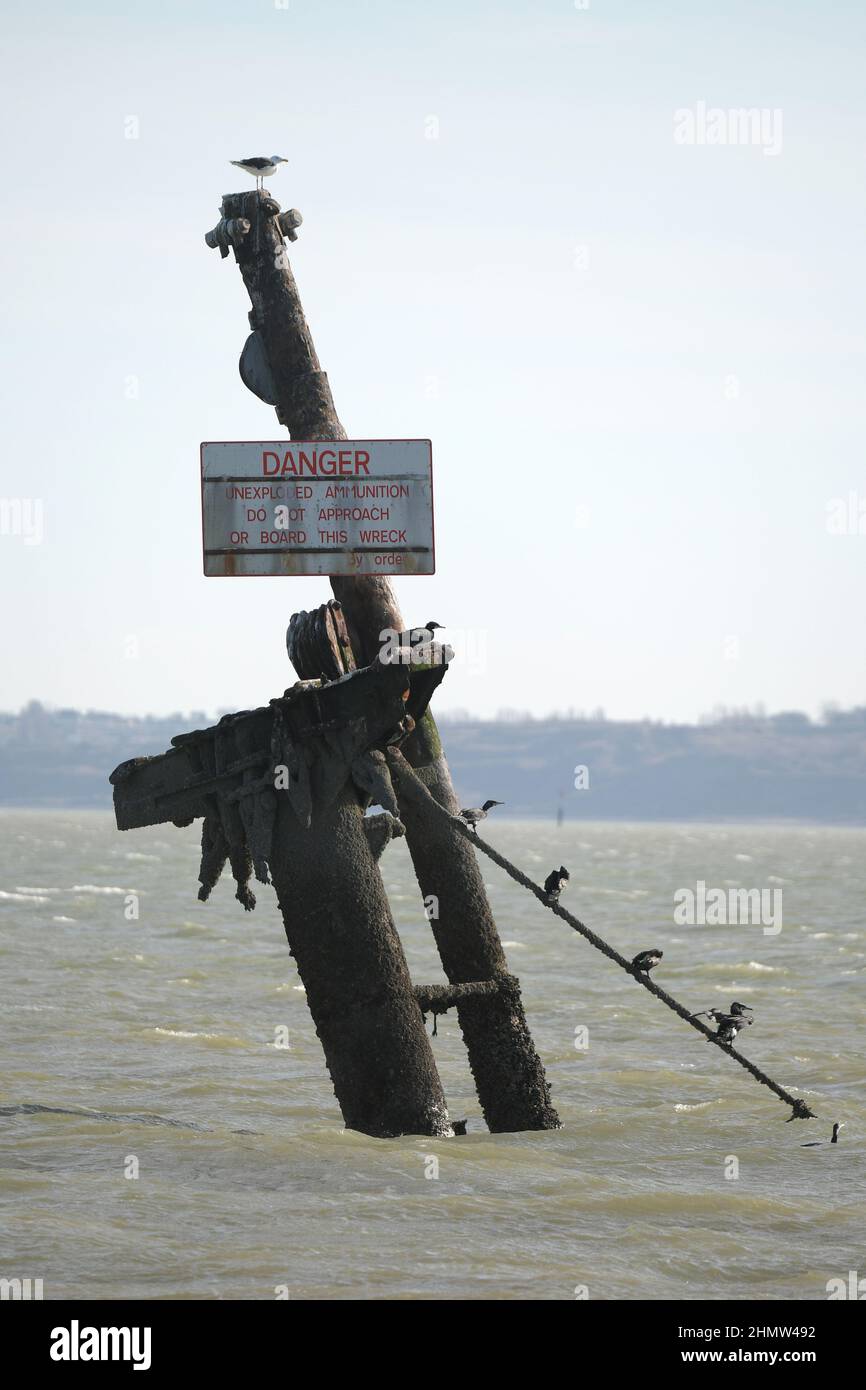 Sheerness, Kent, UK. 12th Feb, 2022. The wreck of the SS Richard ...