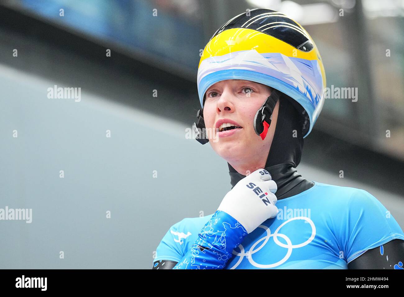 Yanqing, China. 12th Feb, 2022. Olympics, skeleton, women, heat 4, at ...