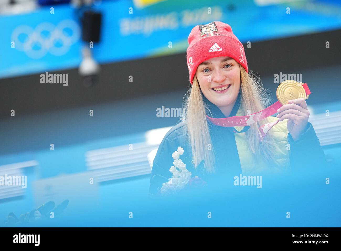 Yanqing, China. 12th Feb, 2022. Winner Hannah Neise from Germany with ...
