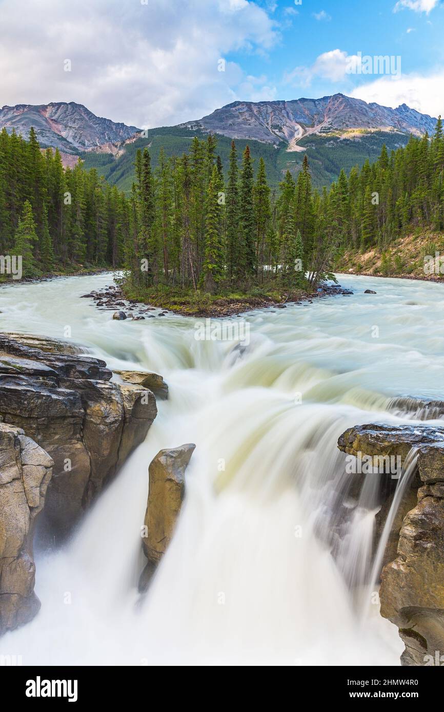 Sunwapta waterfalls in the Jasper national park canada Stock Photo - Alamy