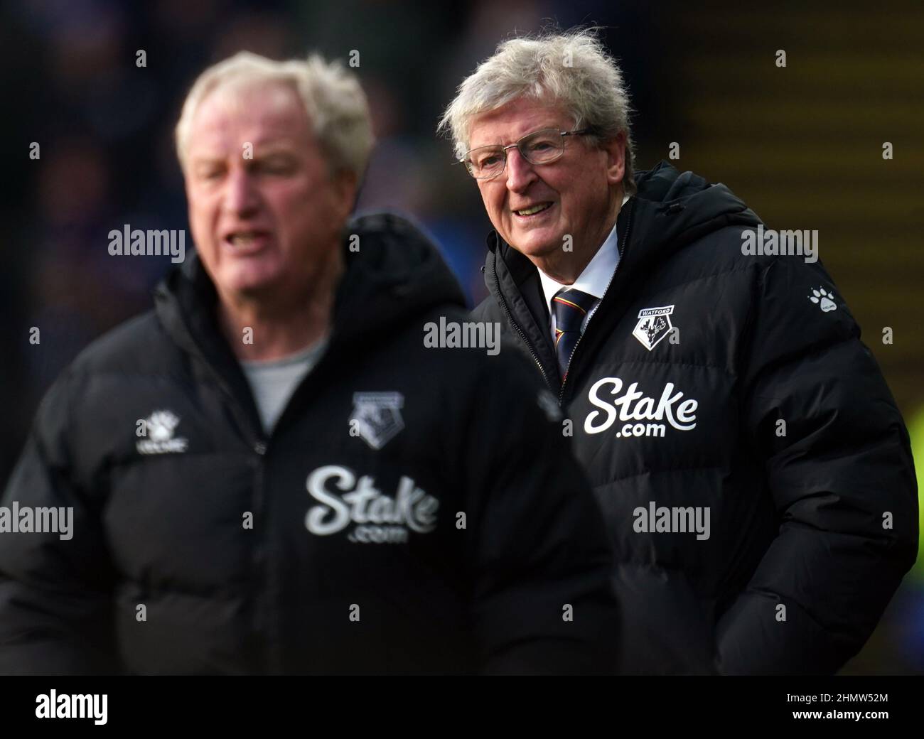 Watford manager Roy Hodgson alongside assistant Ray Lewington during ...