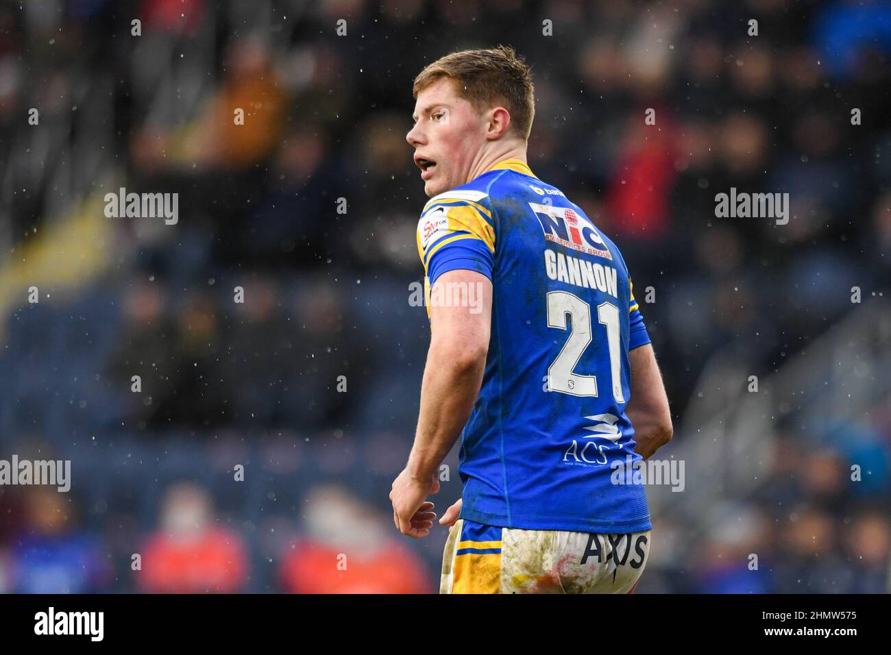 Morgan Gannon #21 of Leeds Rhinos in action during the game Stock Photo ...