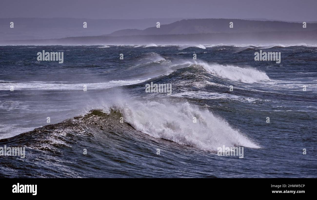 Waves off Lossiemouth, Moray Stock Photo - Alamy