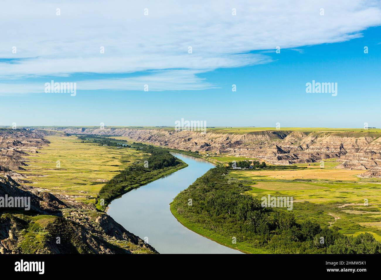 Red Deer River at the canadian badlands valley in canada Stock Photo ...