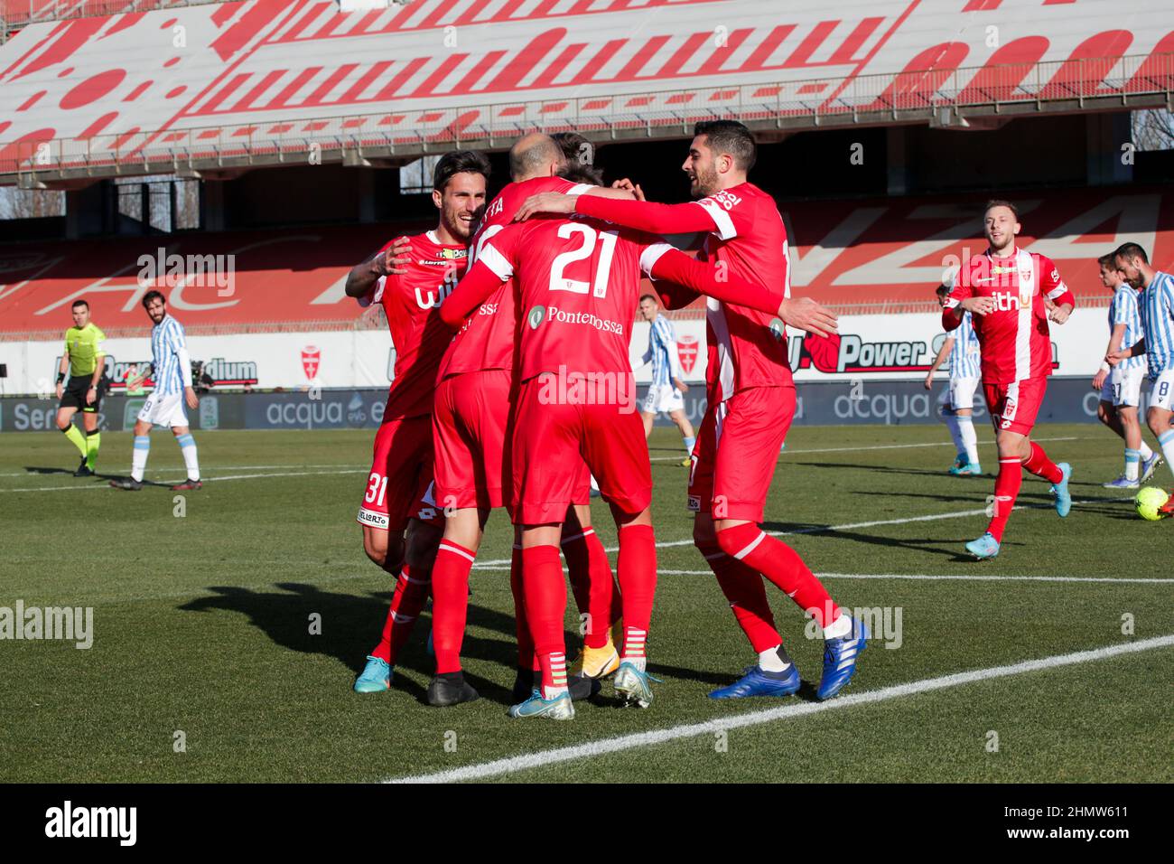 Gaston Ramirez of AC Monza celebrate the third goal during the Serie B ...