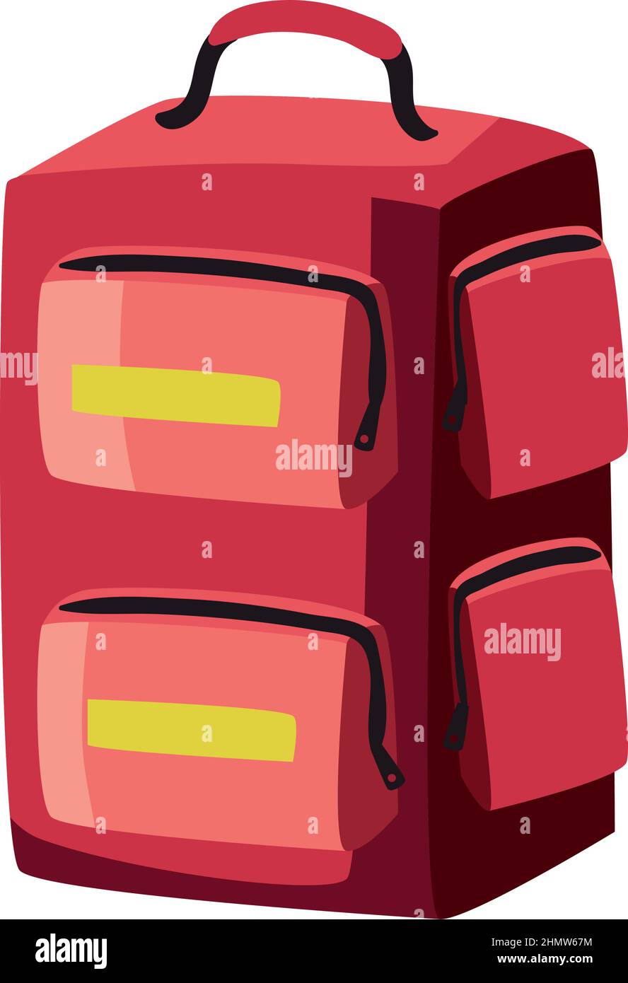red emergency backpack over white Stock Vector Image & Art - Alamy