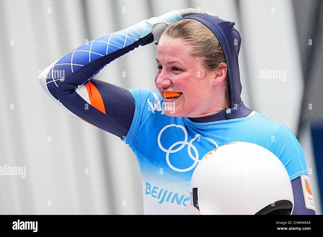 Yanqing, China. 12th Feb, 2022. Olympics, skeleton, women, heat 4, at ...