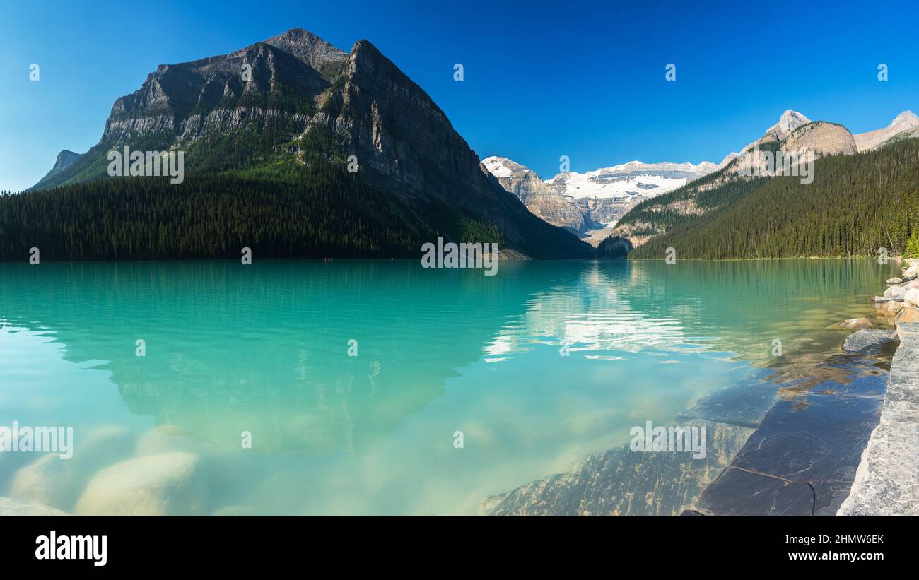 Lake Louise panoramic view at the banff national park Canada Stock ...