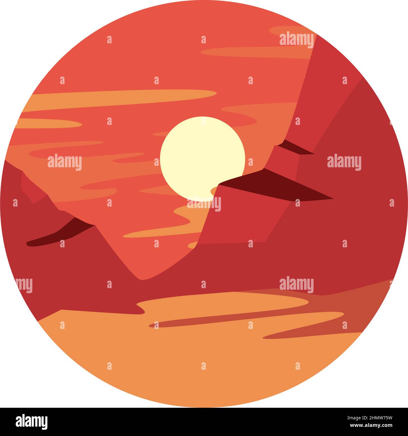 sunset circle frame over white Stock Vector Image & Art - Alamy