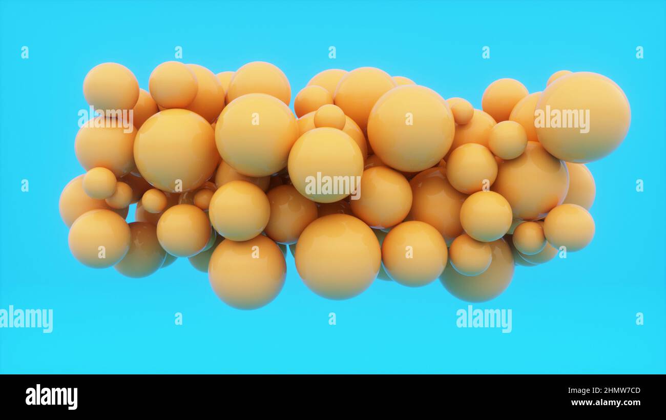 3d render. Abstract of spheres different sizes Stock Photo - Alamy