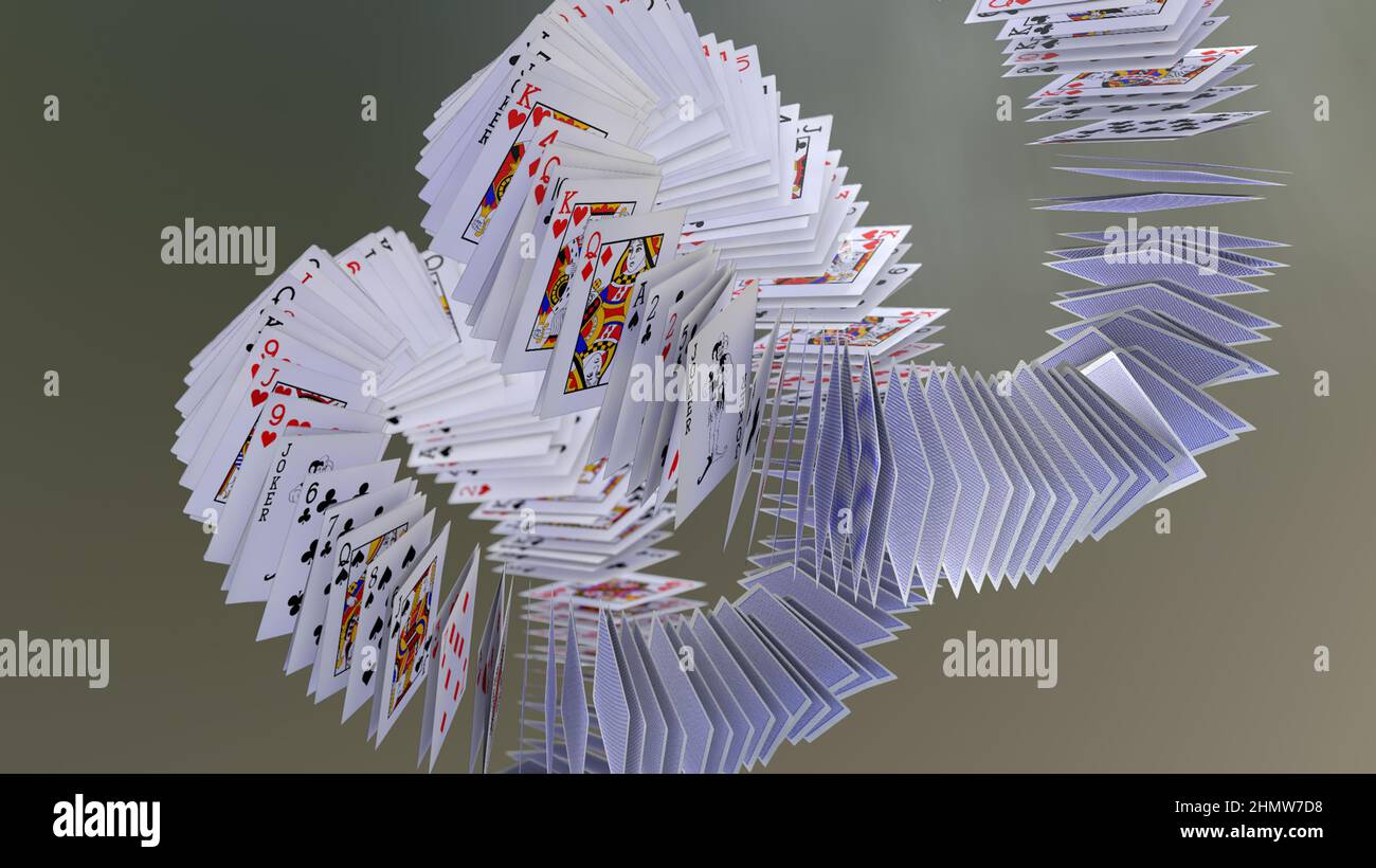 3d render Poker cards falling Stock Photo - Alamy