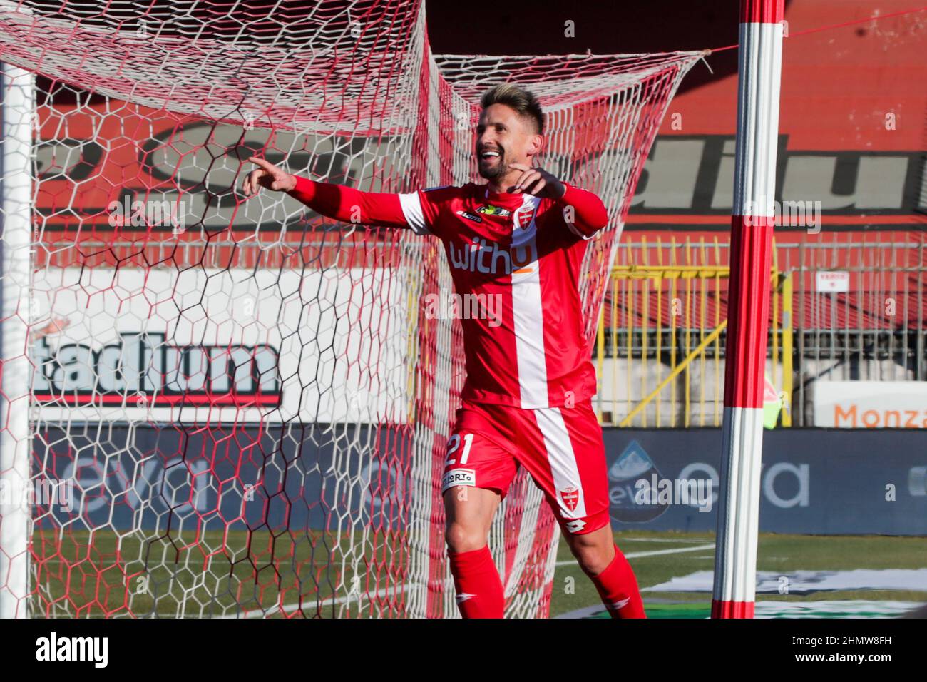 Gaston Ramirez of AC Monza celebrate the third goal during the Serie B ...
